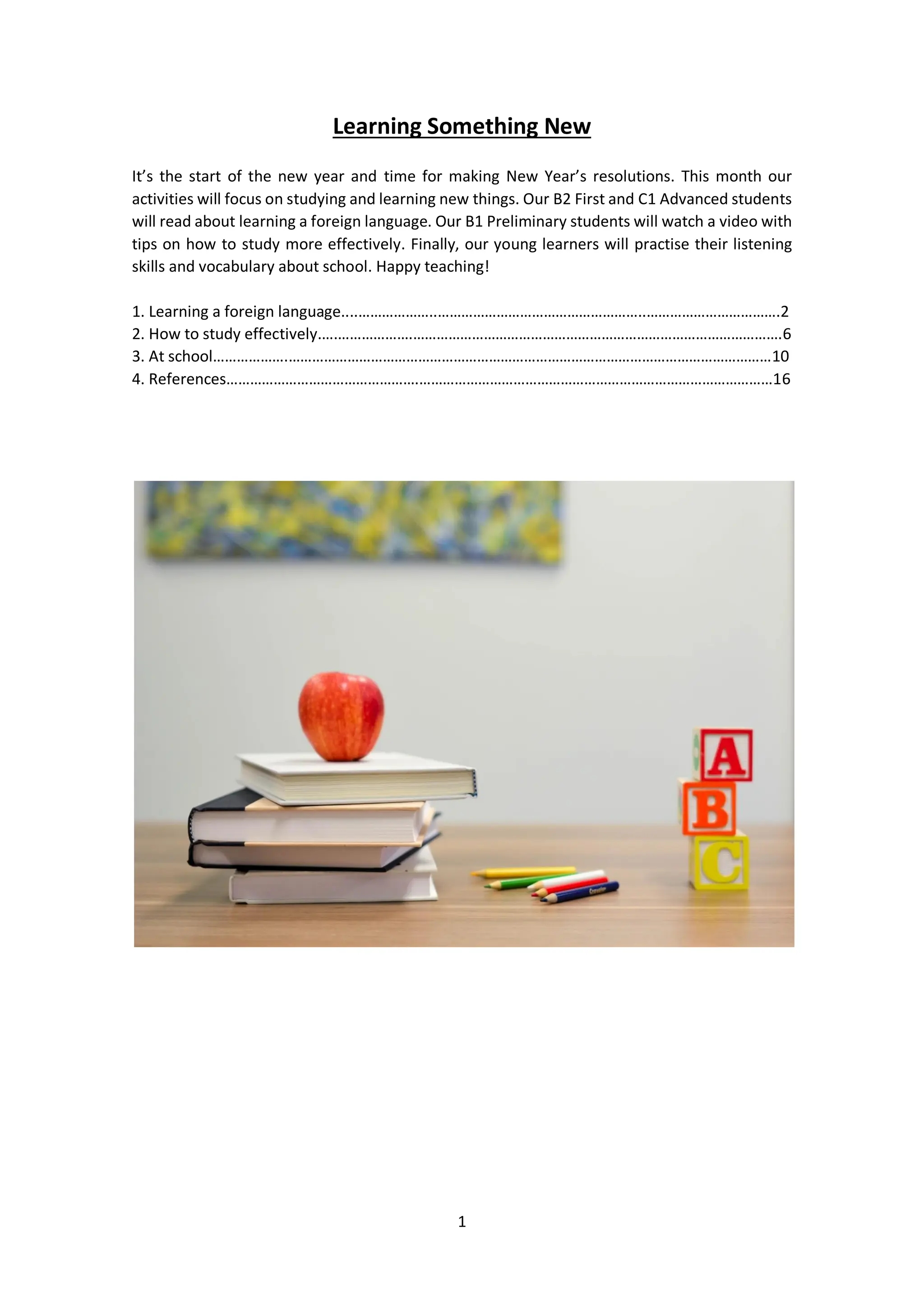 Teaching Activities: Learning something new | PDF