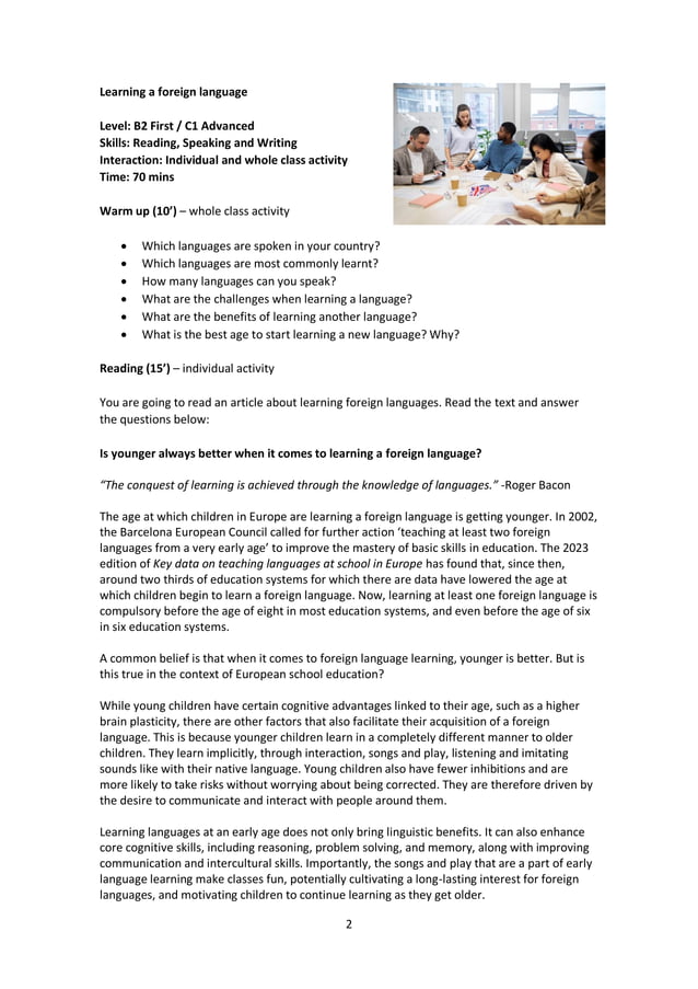 Teaching Activities: Learning something new | PDF