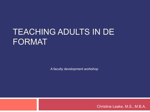 Teaching adults[1] | PPT