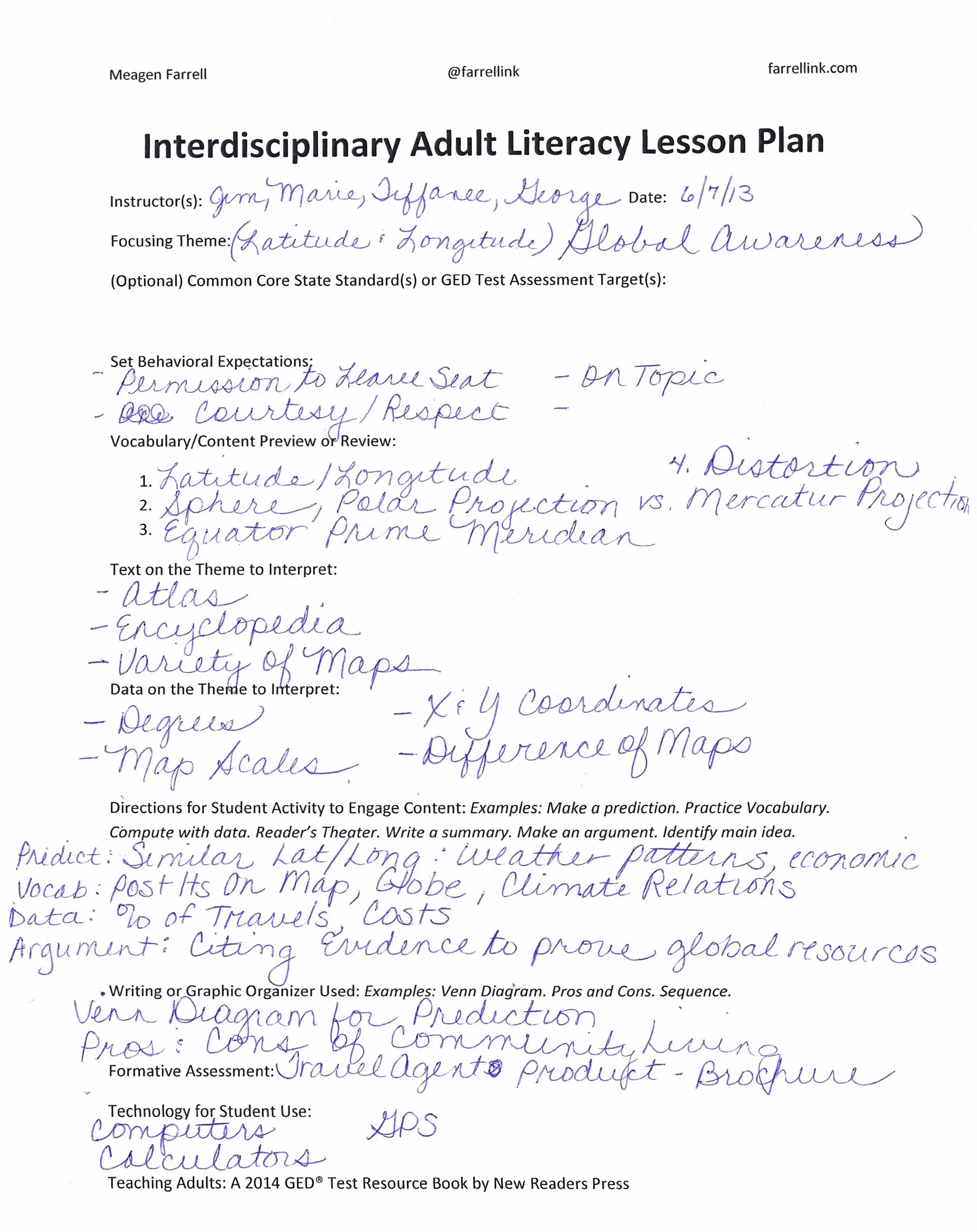 2014 GED Test Lesson Plans: CLE | PDF