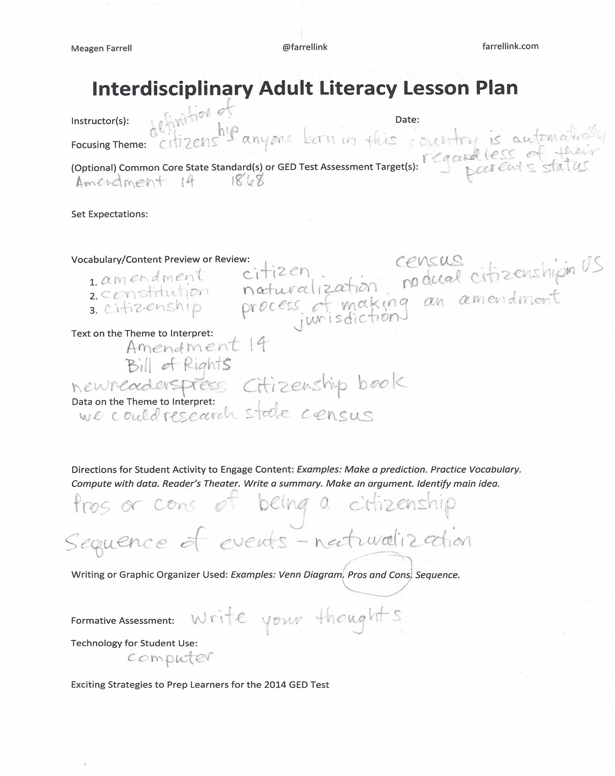 Teaching Adults: GED Lesson Plans-Tennesse | PDF