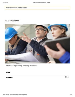 Teaching Advanced Diploma - Edu Kite | PDF