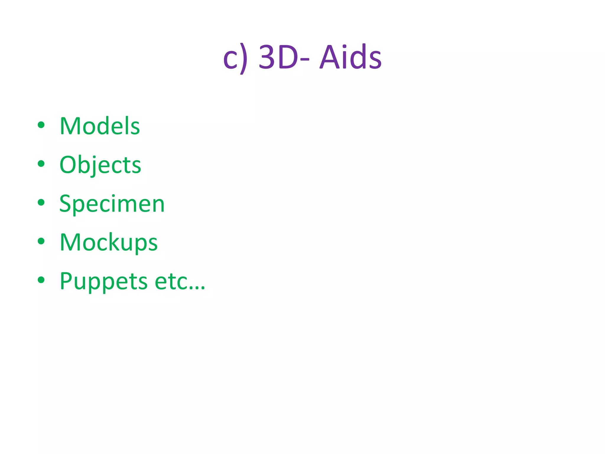 CLASSIFICATION OF TEACHING AIDS | PPTX