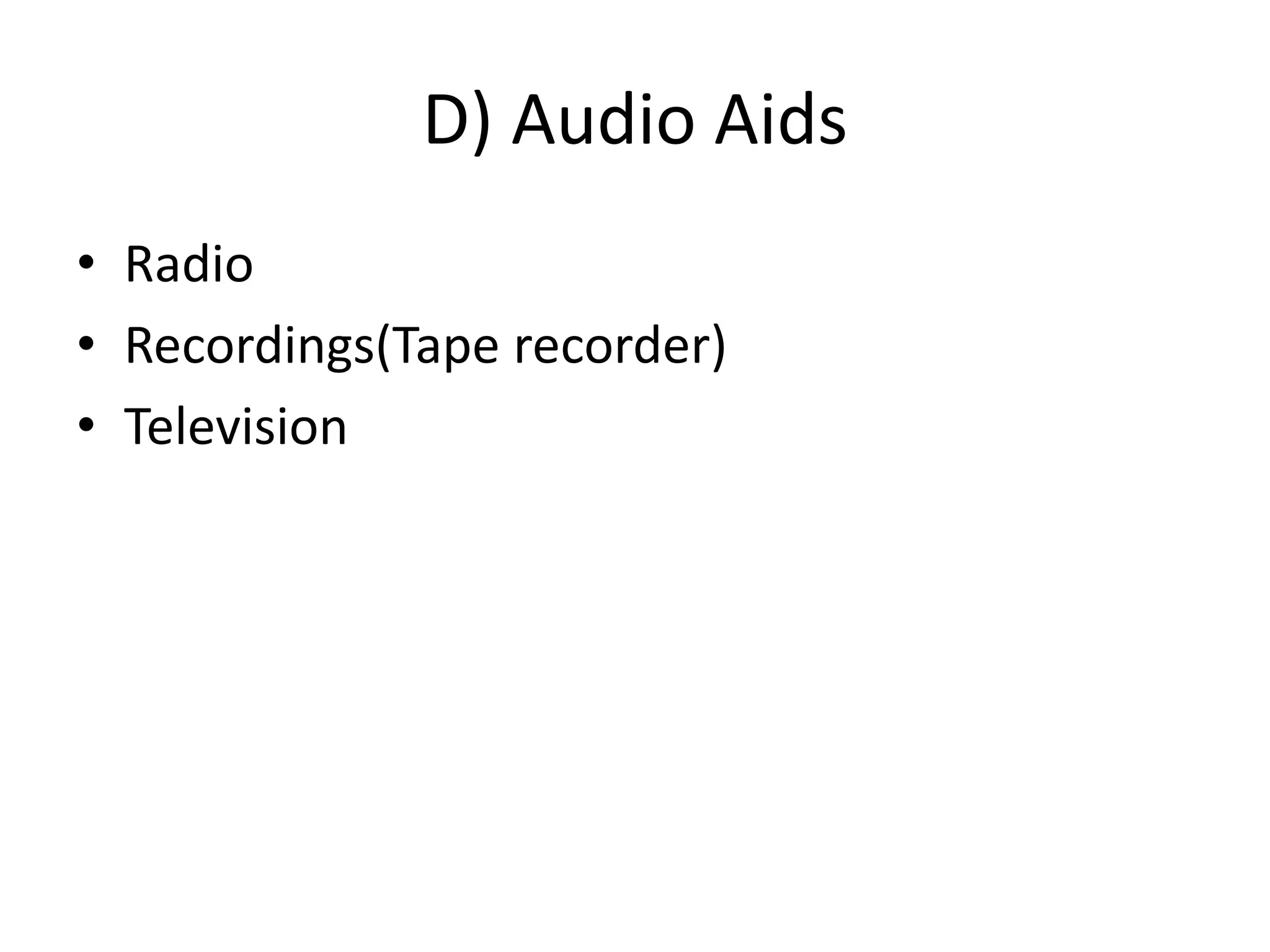 CLASSIFICATION OF TEACHING AIDS | PPTX