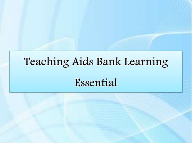 Teaching aids bank | PPTX