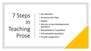 Teaching and Assessing Prose Lecture.pptx | Education