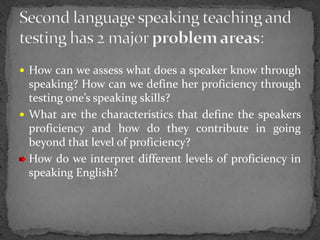 Teaching and assessing speaking | PPTX