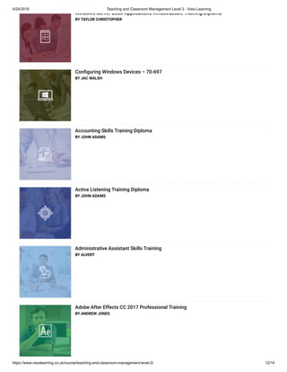 Teaching and classroom management level 3 | visio learning | PDF ...