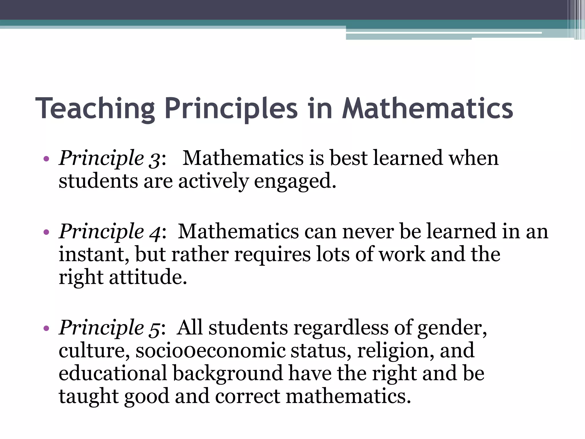 Teaching and learning framework in mathematics | PPTX