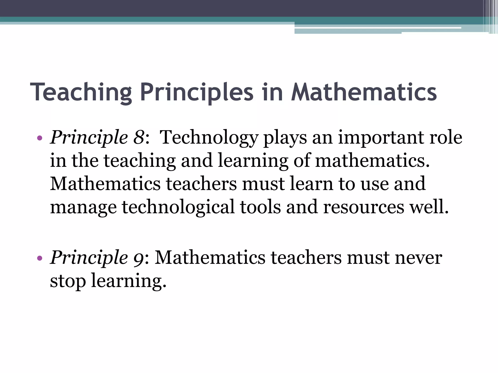 Teaching and learning framework in mathematics | PPTX