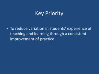 Teaching and learning improvement plan 2012 presentation | PPT