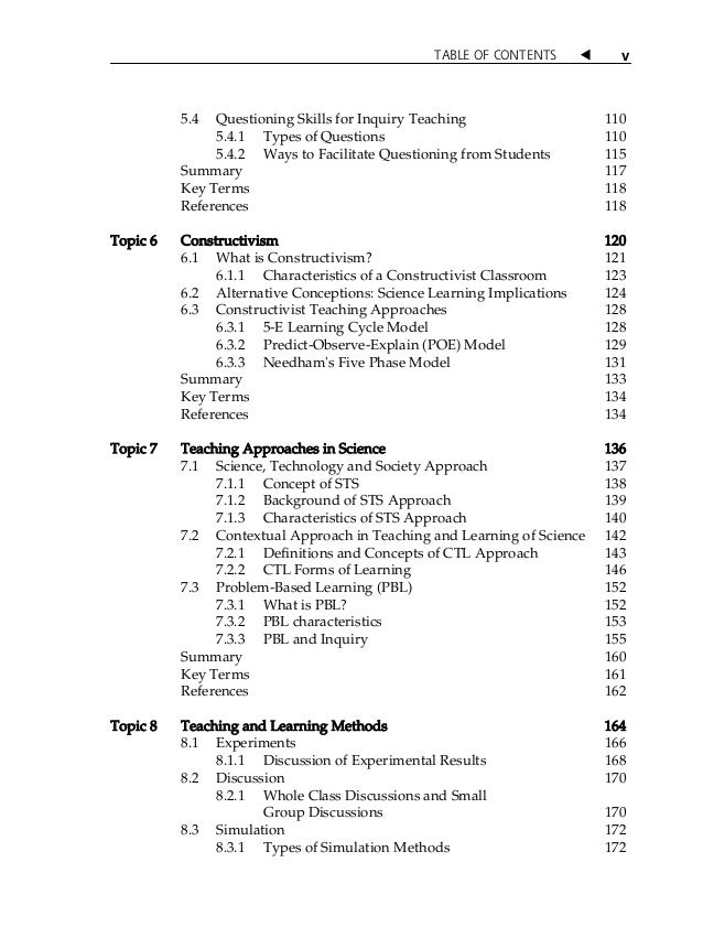 Teaching and Learning of Science