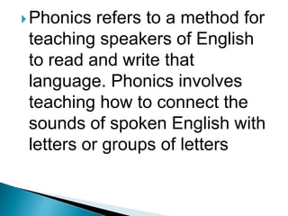 Teaching and learning phonics elements power point 2 | PPTX
