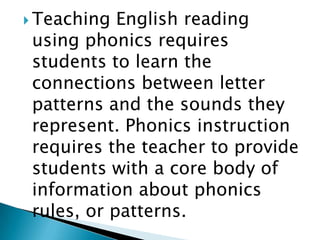 Teaching and learning phonics elements power point 2 | PPTX