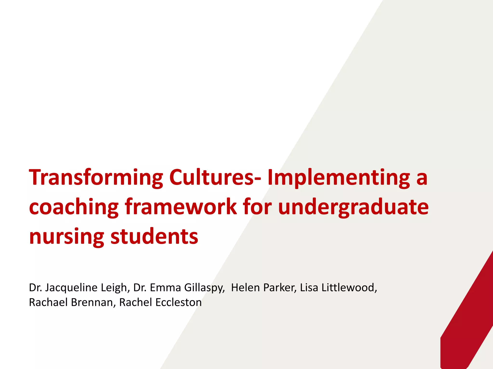 Coaching Framework - Teaching and learning showcase slides | PPTX