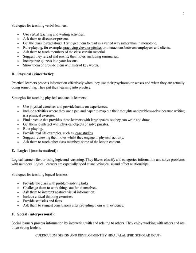 Teaching and learning styles and Selection of appropriate instructional ...