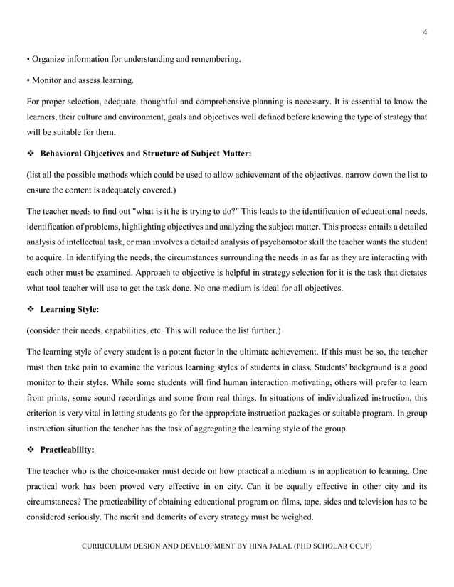 Teaching and learning styles and Selection of appropriate instructional ...