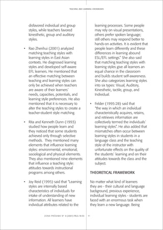 Teaching and learning styles zona proxima | PDF | Educational ...