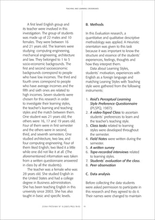 Teaching and learning styles zona proxima | PDF | Educational Assessment | Education