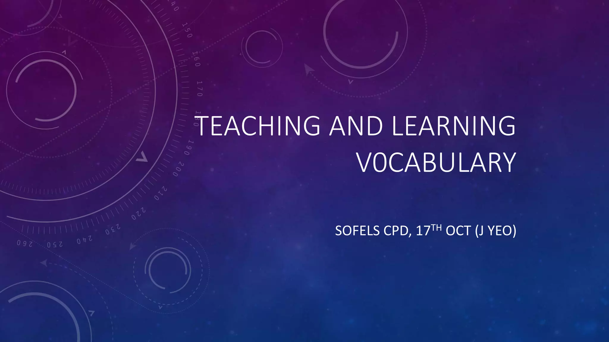Teaching and learning vocabulary | PPT