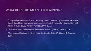 Teaching and learning vocabulary | PPT