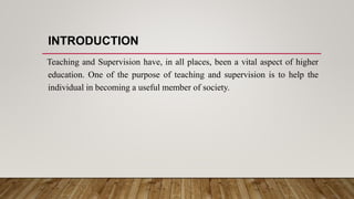 Teaching and supervision of health team members | PPTX