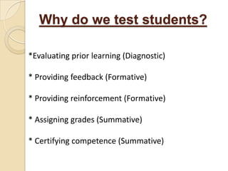 Teaching and testing | PPTX