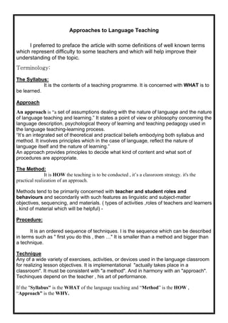 Teaching approaches | PDF