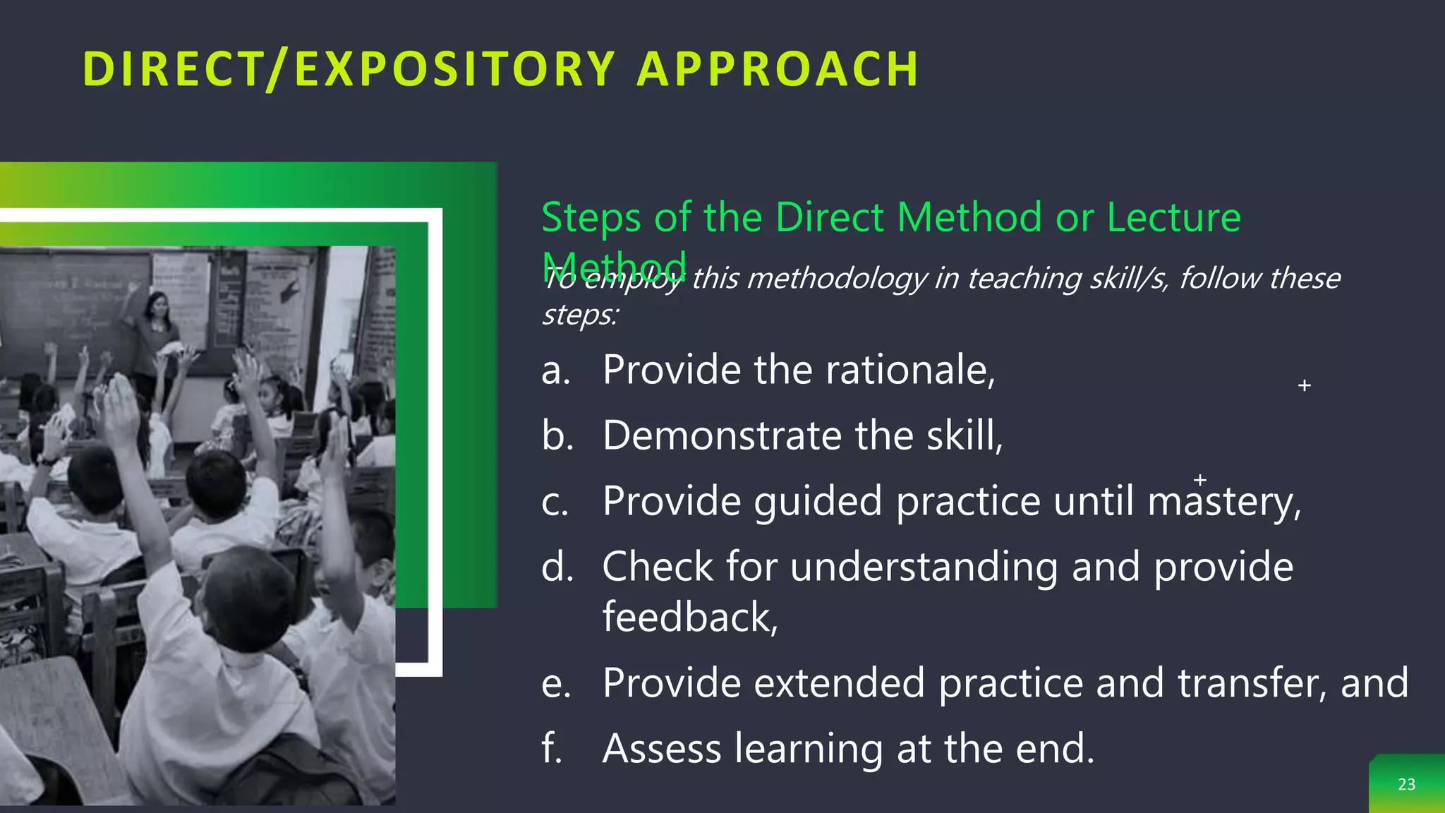 Teaching approach, strategy, method and techniques | PPTX