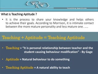 PPT on Teaching aptitude | PPTX