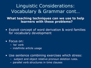 Teaching Arabic Speakers: Linguistic and Cultural Considerations, Shira ...