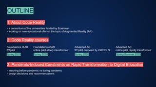 Teaching Augmented Reality to Computer Science students under lockdown | PPT