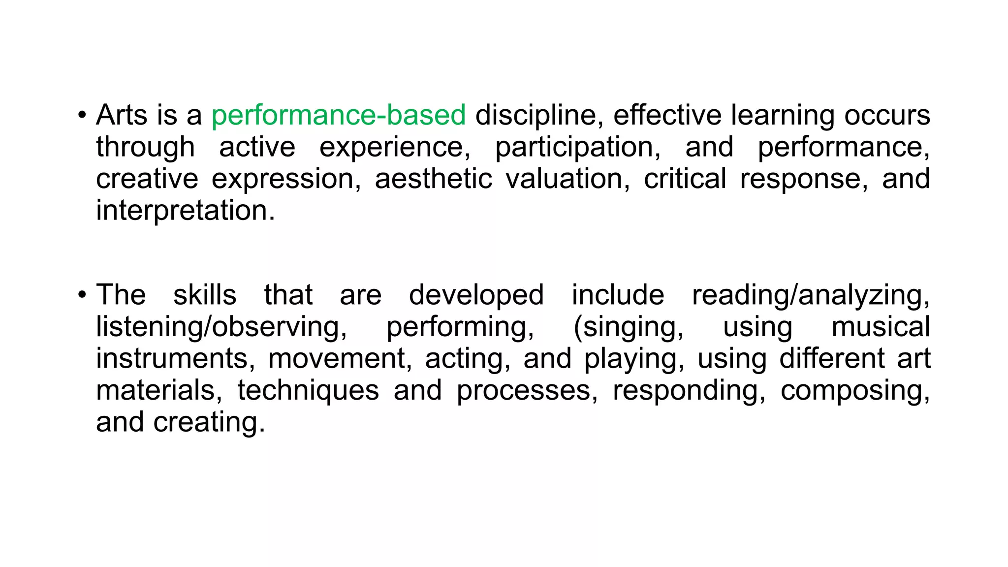 Teaching arts in elementary | PPTX