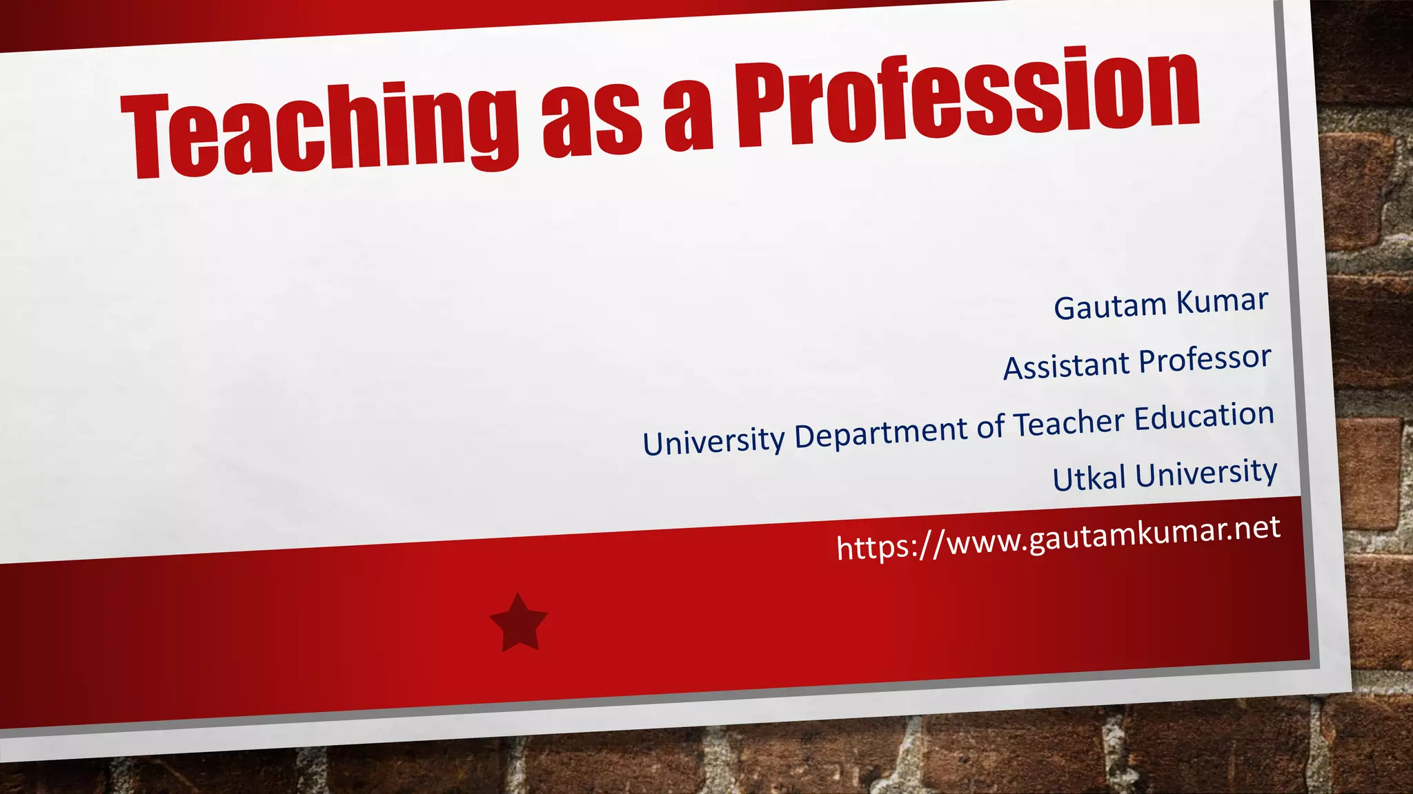 Teaching as a profession | PPTX