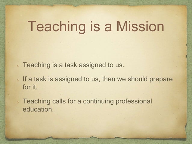 Teaching as a Vocation Mission | PPTX | Vocational Training | Careers
