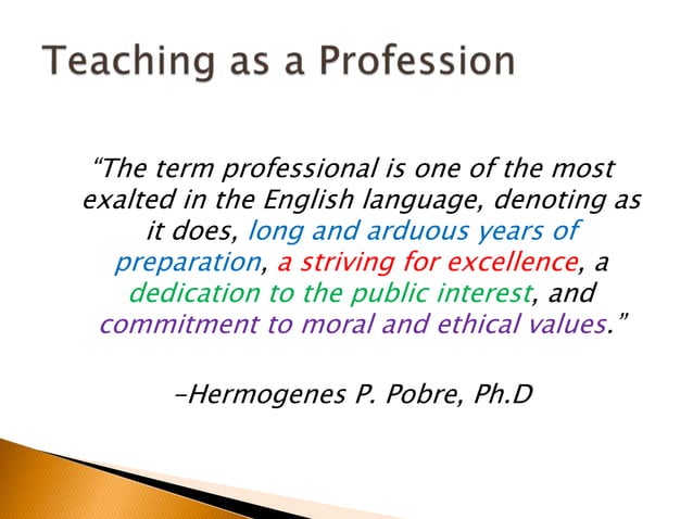 Teaching as a Vocation, Mission and Profession | PPTX | Professional School | Postgraduate Education
