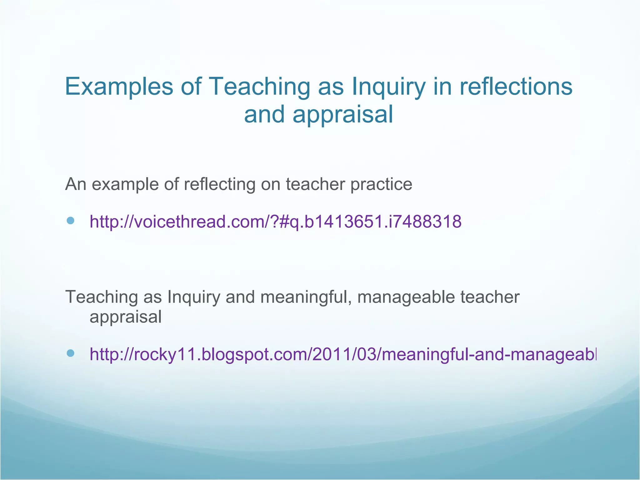 Teaching as inquiry | PPT