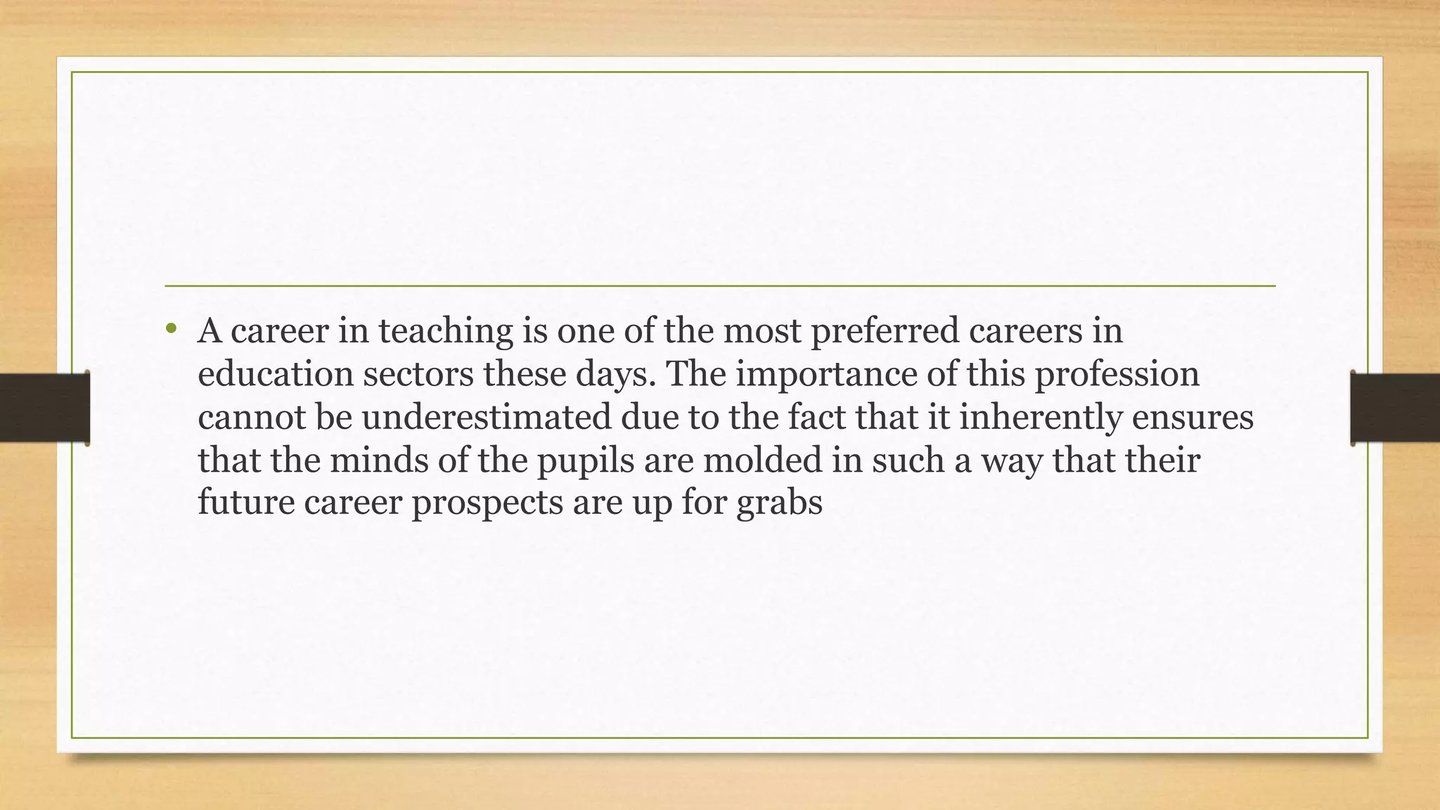 Teaching as noblest profession | PPTX
