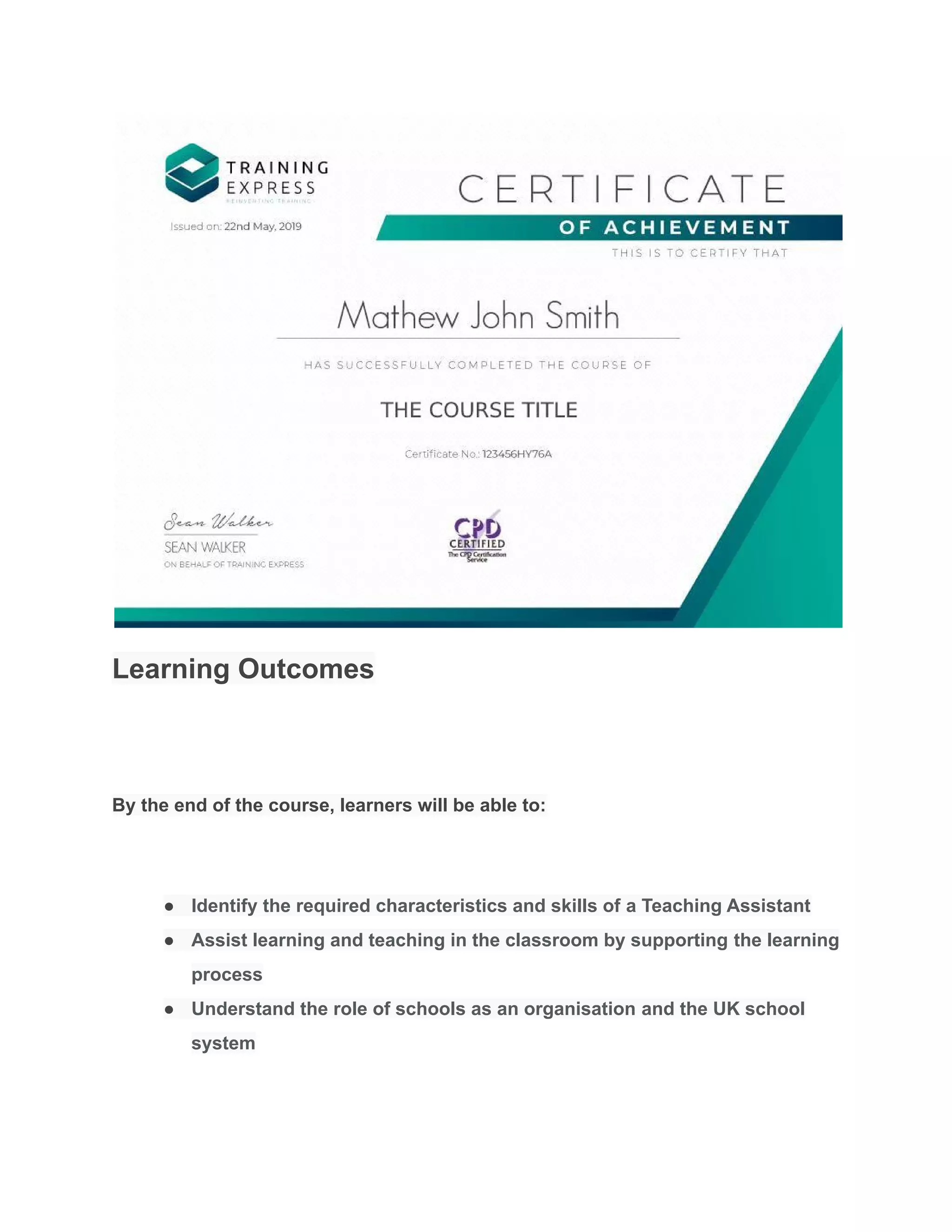 Teaching assistant | PDF