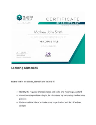 Teaching assistant | PDF