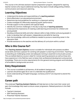 Teaching Assistant Diploma - Course Gate | PDF