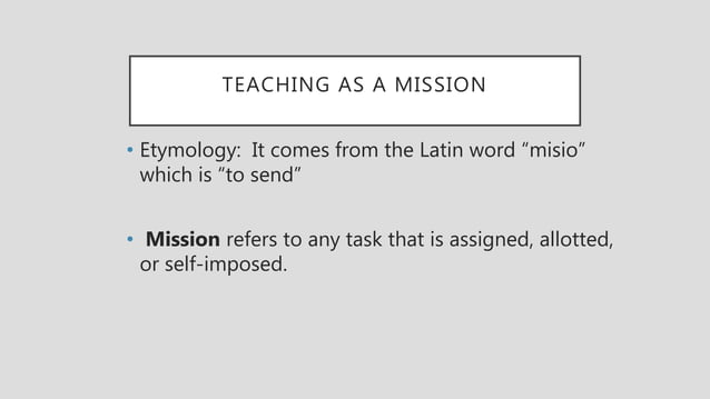 Teaching as vocation, mission and profession | PPTX