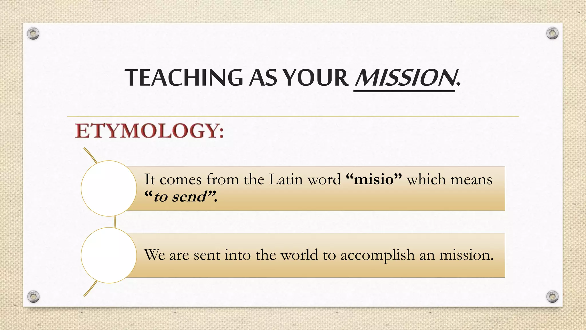 Teaching as your vocation, mission and profession | PPTX