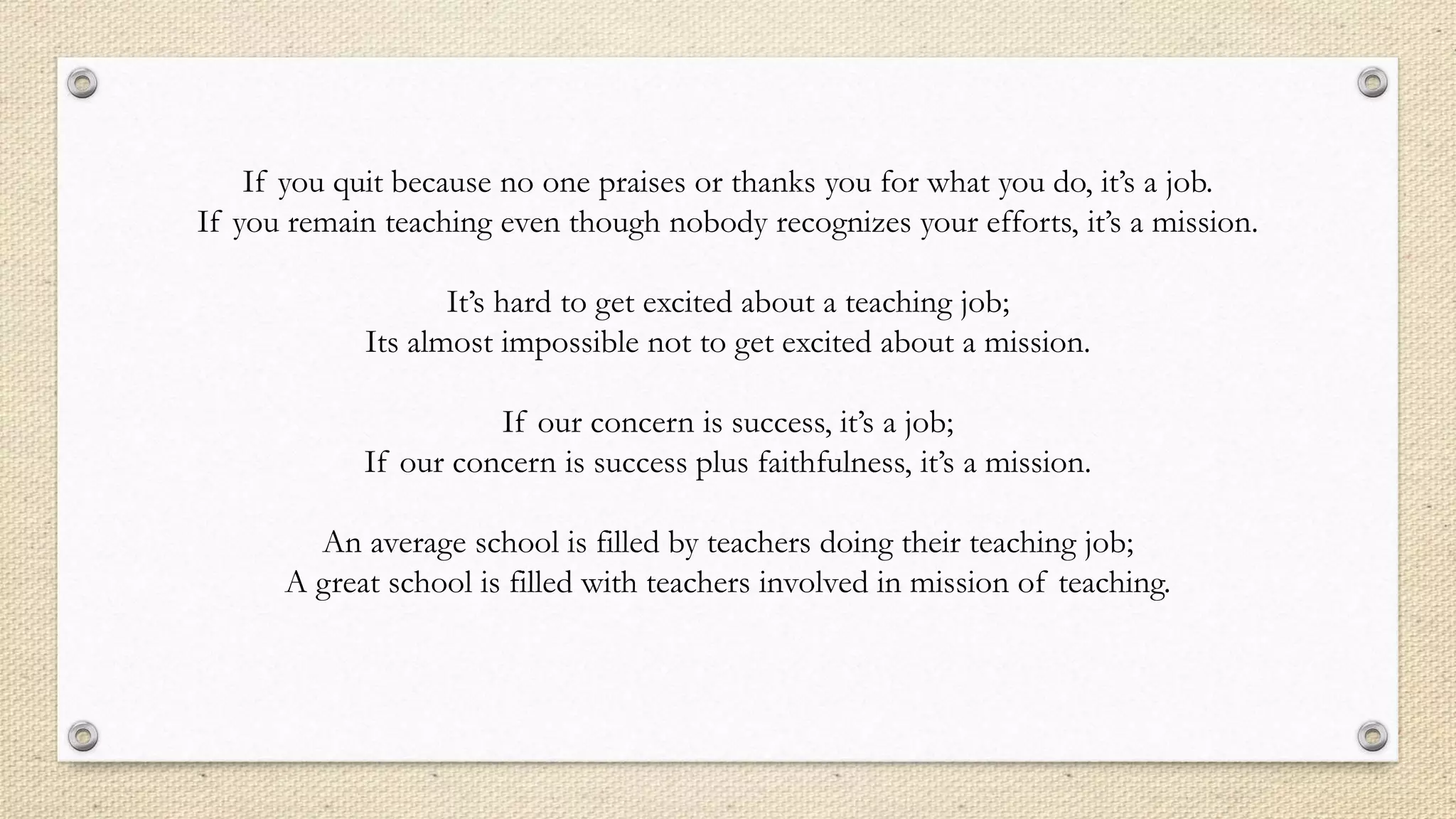 Teaching as your vocation, mission and profession | PPTX