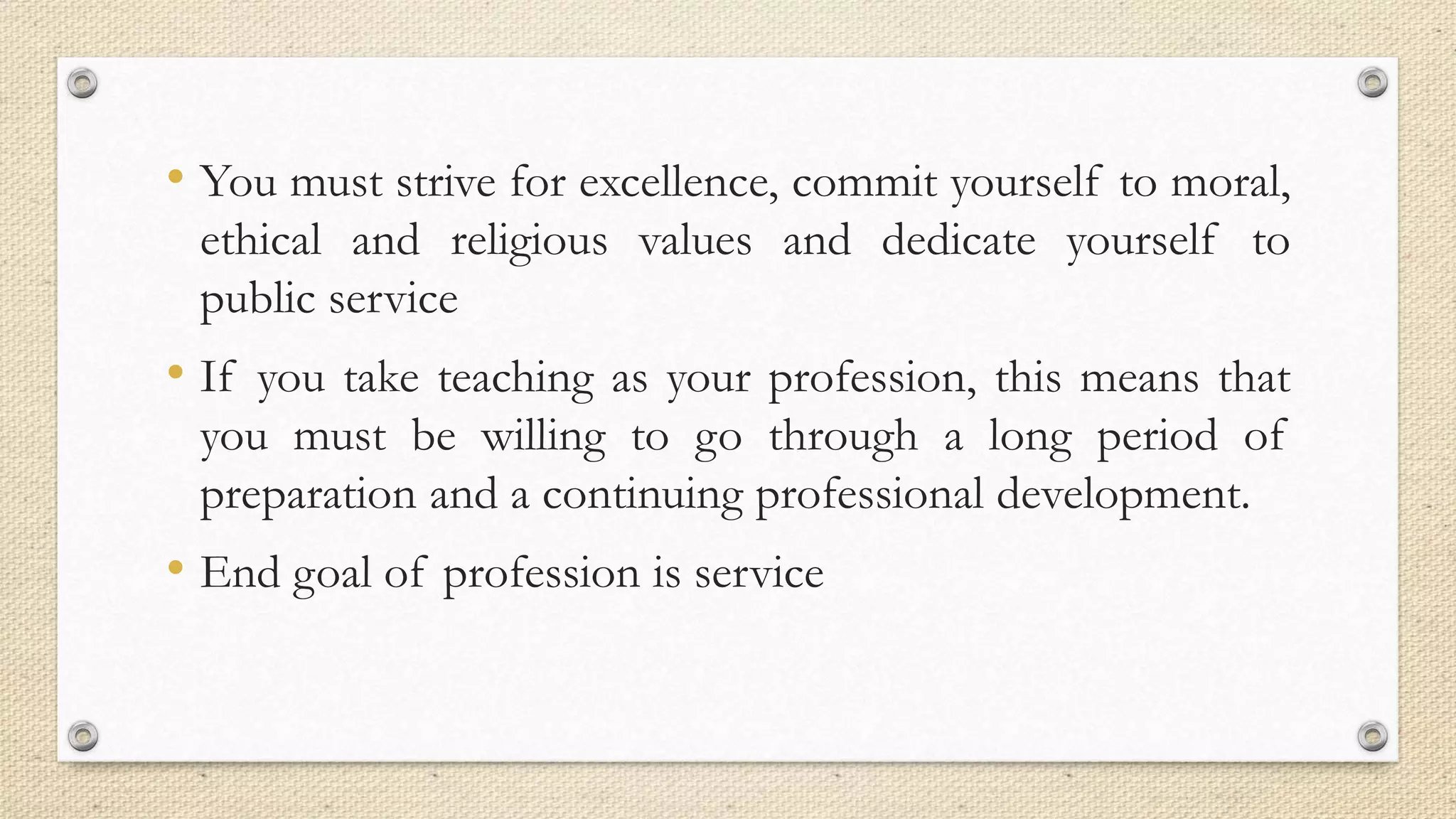 Teaching as your vocation, mission and profession | PPTX