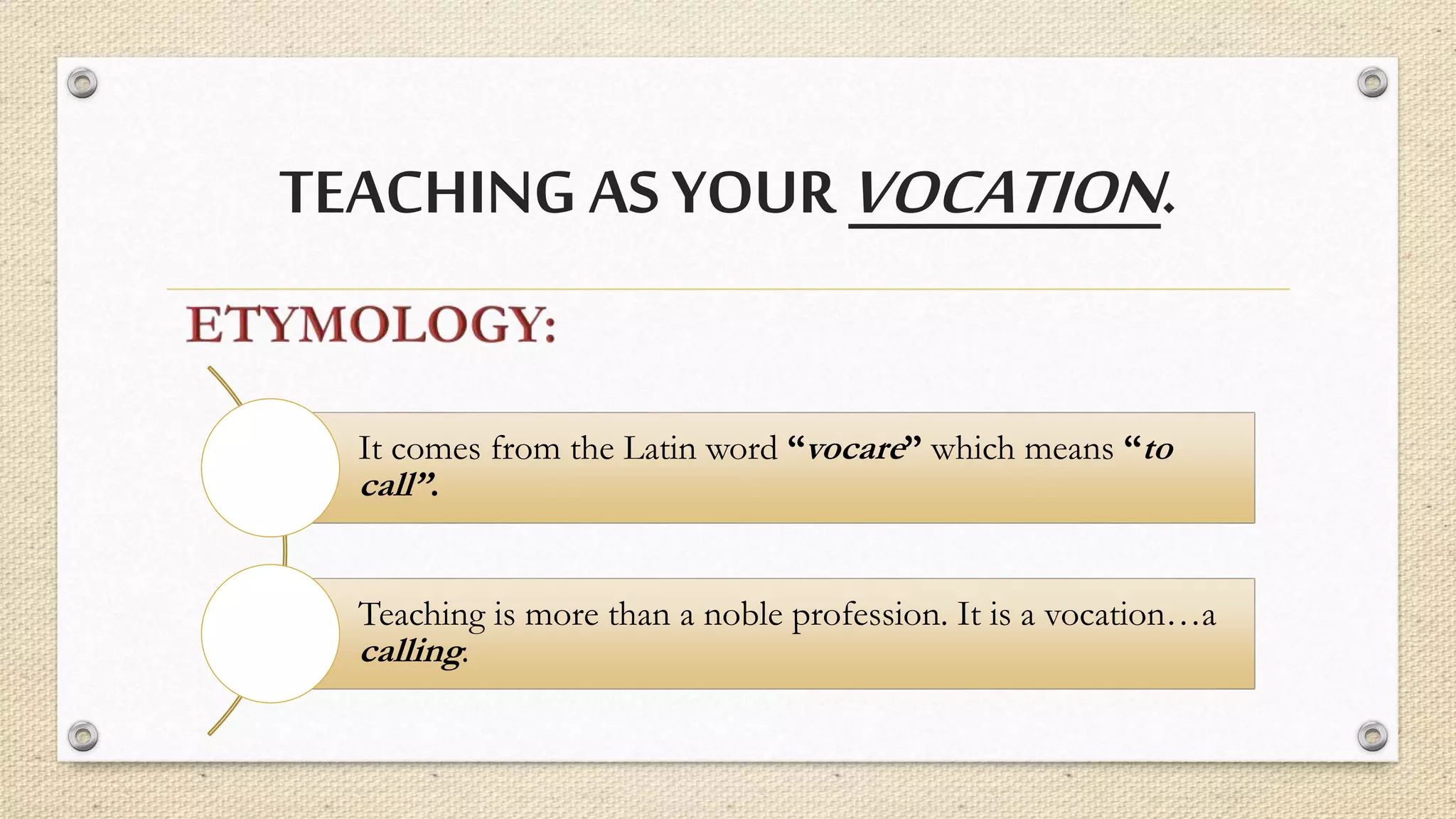 Teaching as your vocation, mission and profession | PPTX