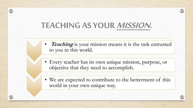 Teaching as your vocation, mission and profession | PPTX | Professional School | Postgraduate ...