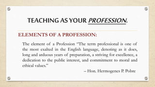 Teaching as your vocation, mission and profession | PPTX