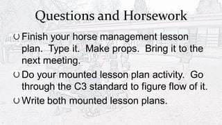 Effective Pony Club HB Teaching Lesson Plan | PDF