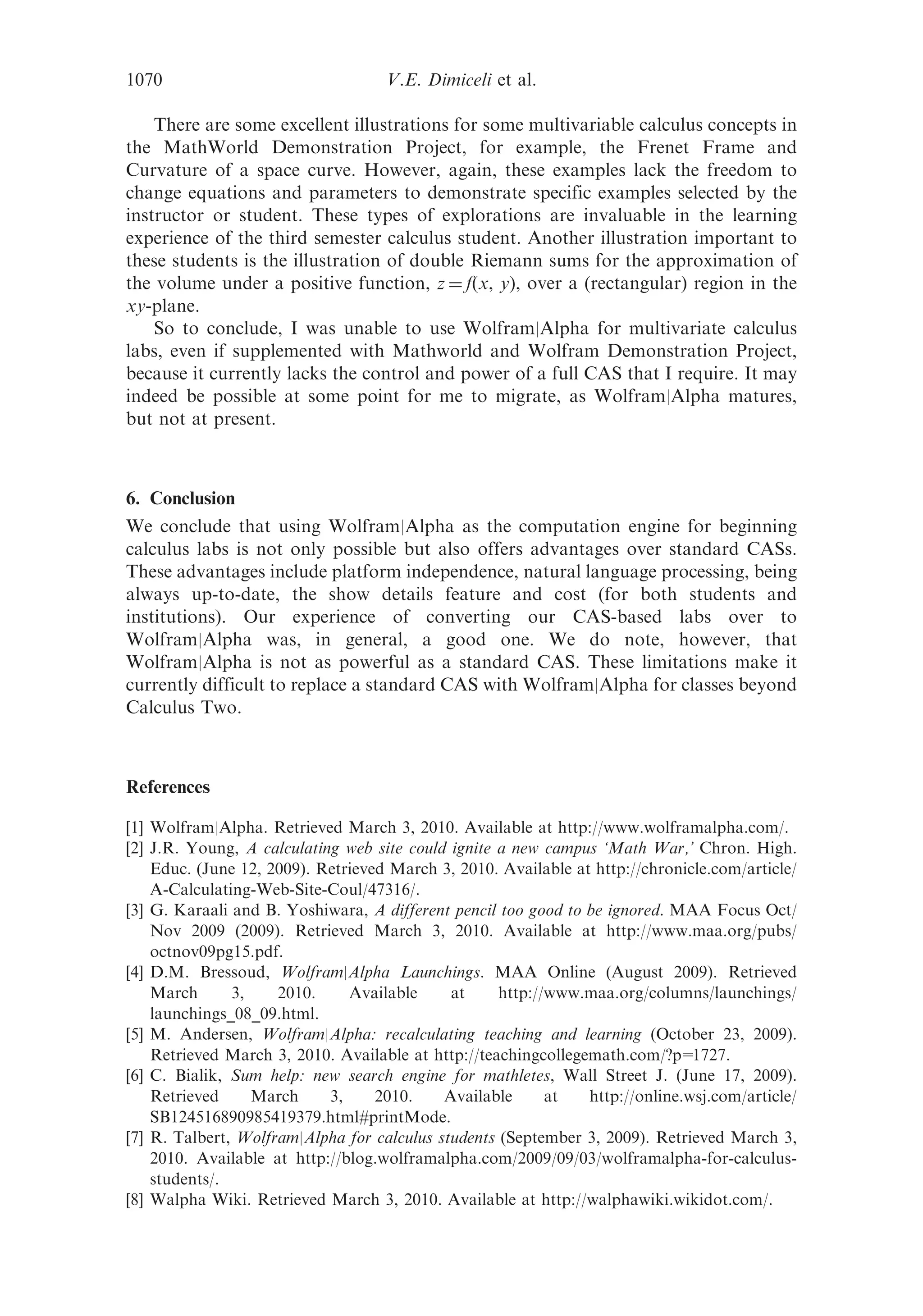 Teaching calculus with Wolfram Alpha | PDF